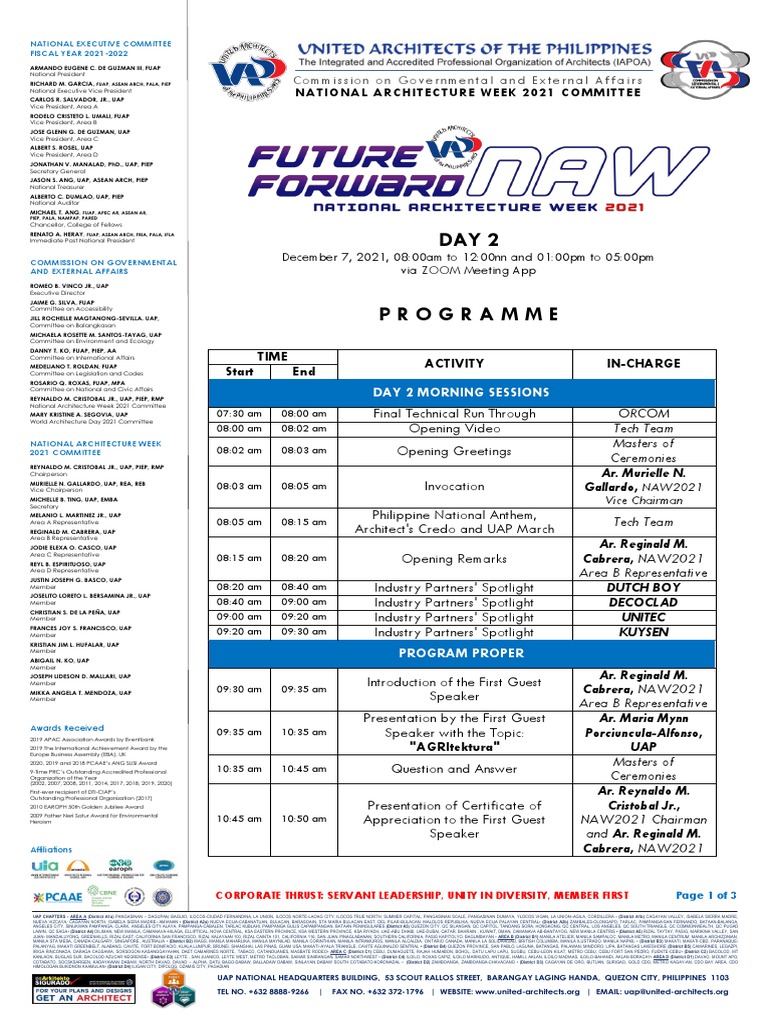 Day 1 Program | PDF | Manila | Makati