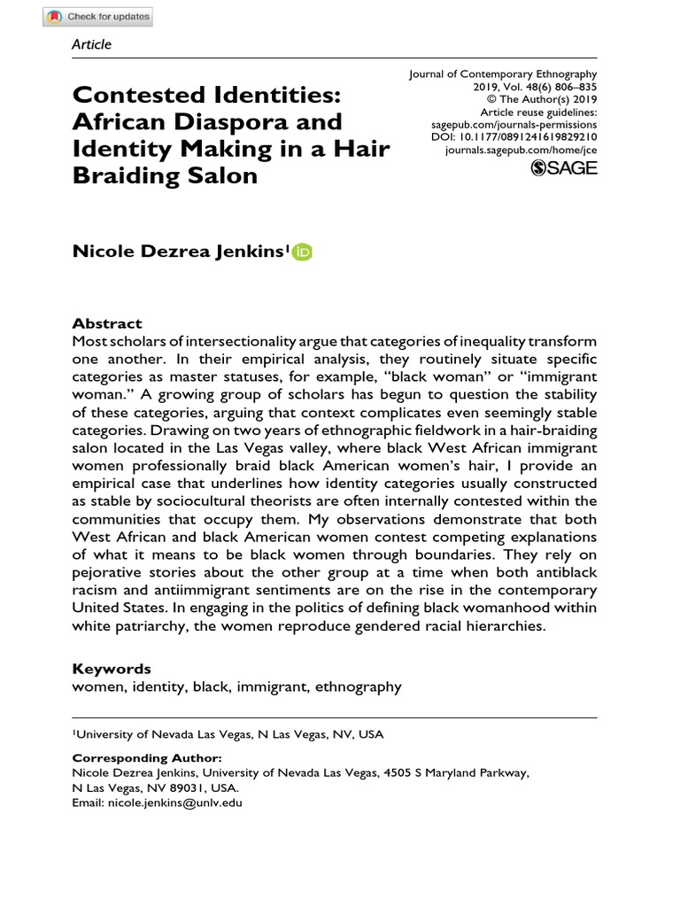 Contested Identities: African Diaspora and Identity Making in A Hair ...