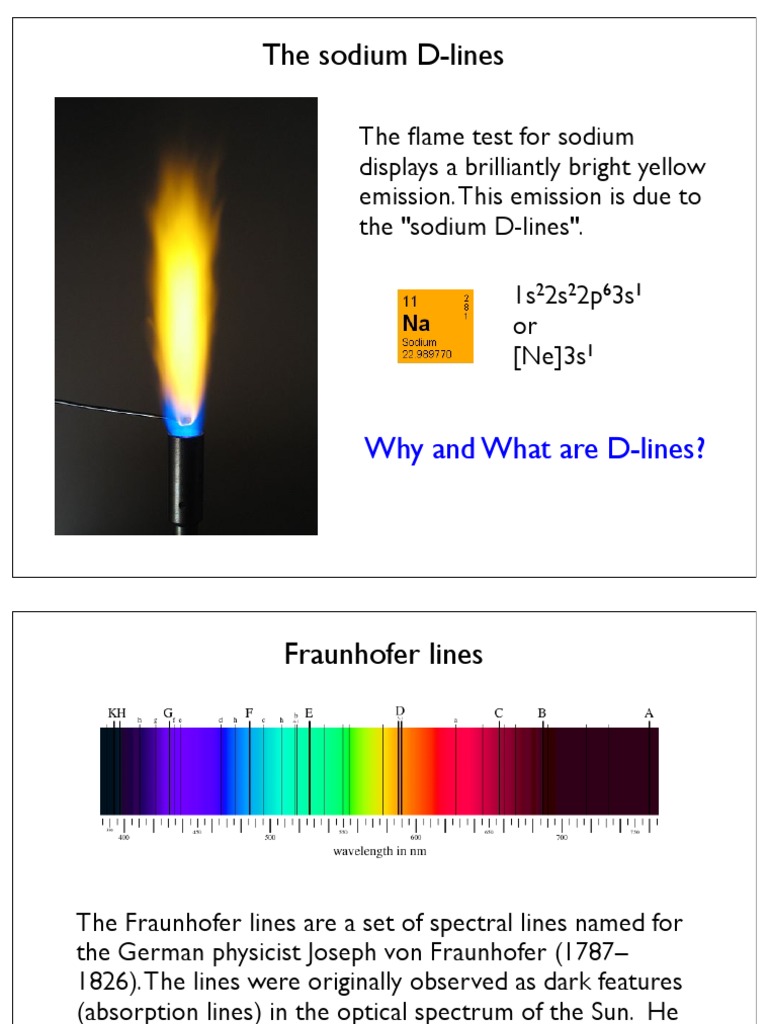 The Sodium D-Lines | PDF | Sodium | Spectral Line