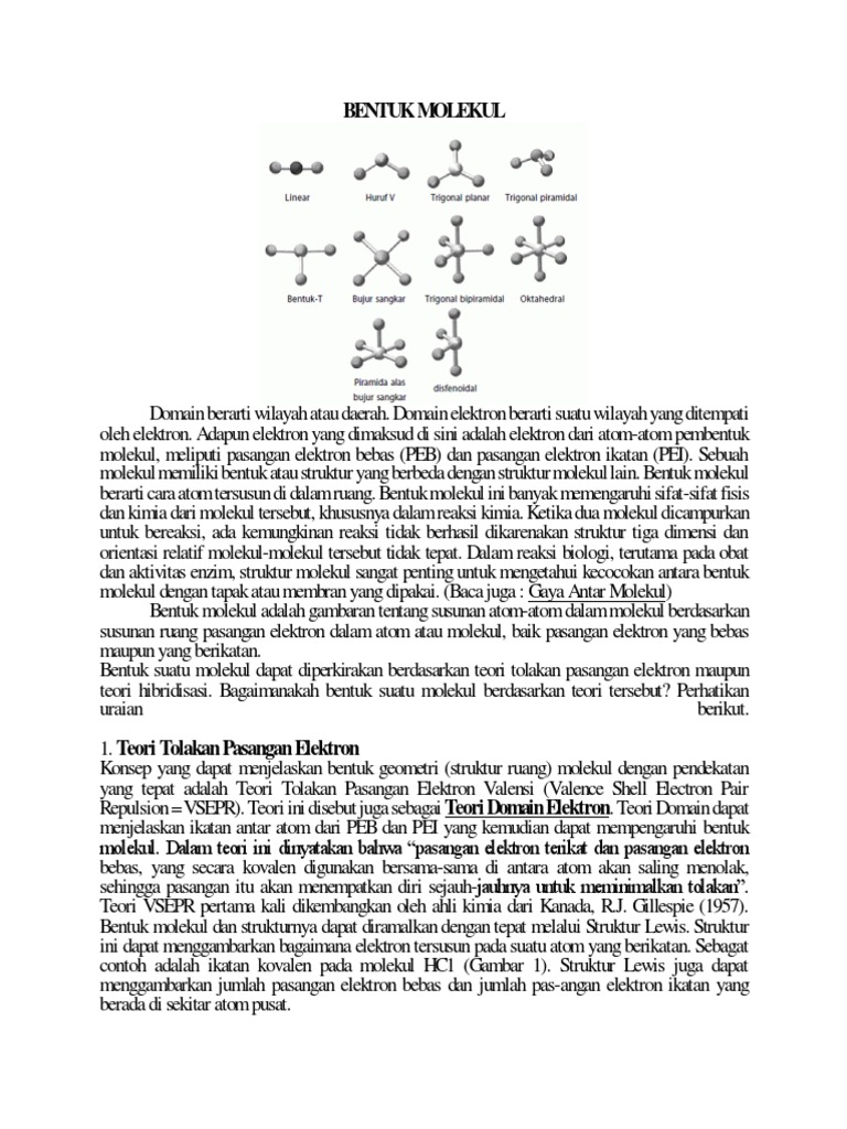 Bentuk Molekul | PDF | Metode & Bahan Ajar | Teknologi & Rekayasa
