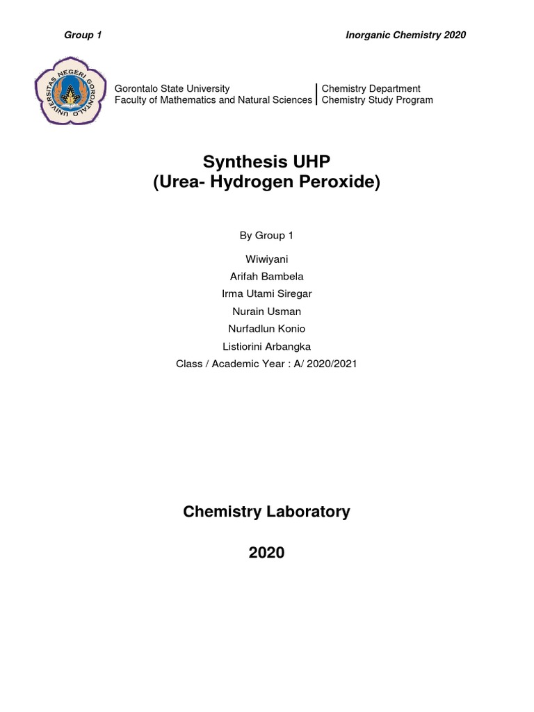 Kelompok 1 Synthesis UHP | PDF | Hydrogen Peroxide | Urea
