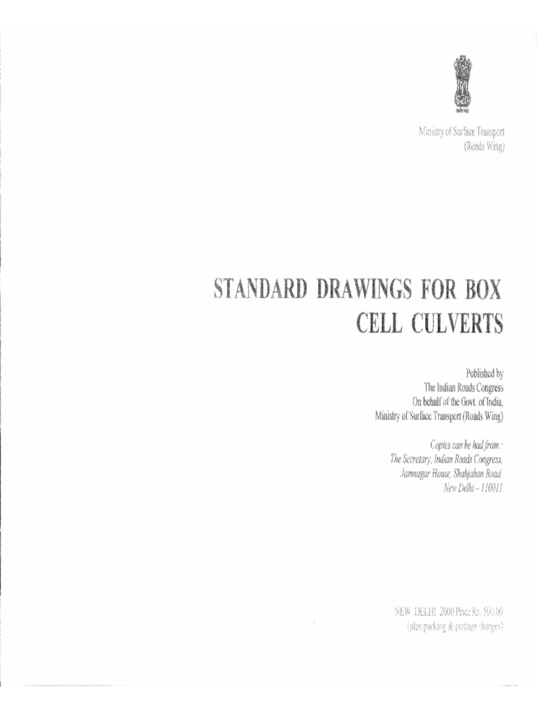 Standard Drawings For Box Cell Culverts | PDF