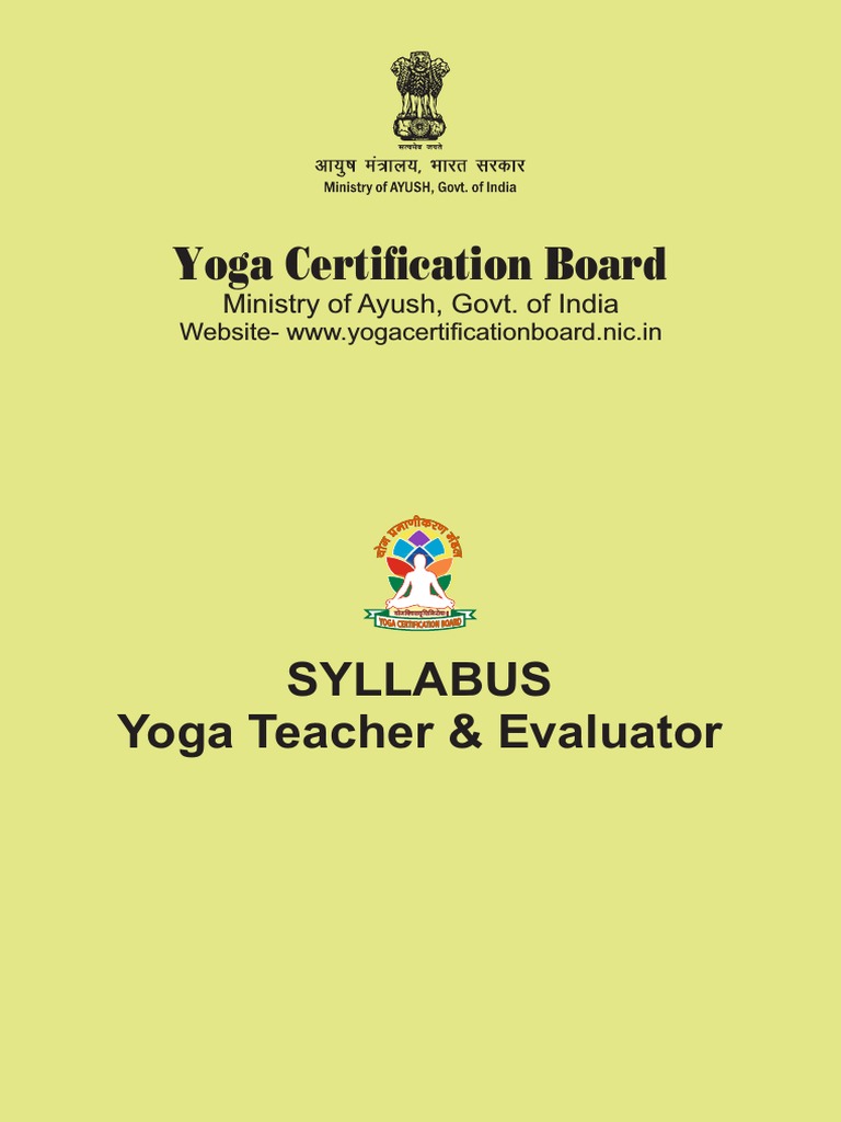 Syllabus-Yoga Teacher & Evaluator (L-3) | PDF | Yoga | Hatha Yoga