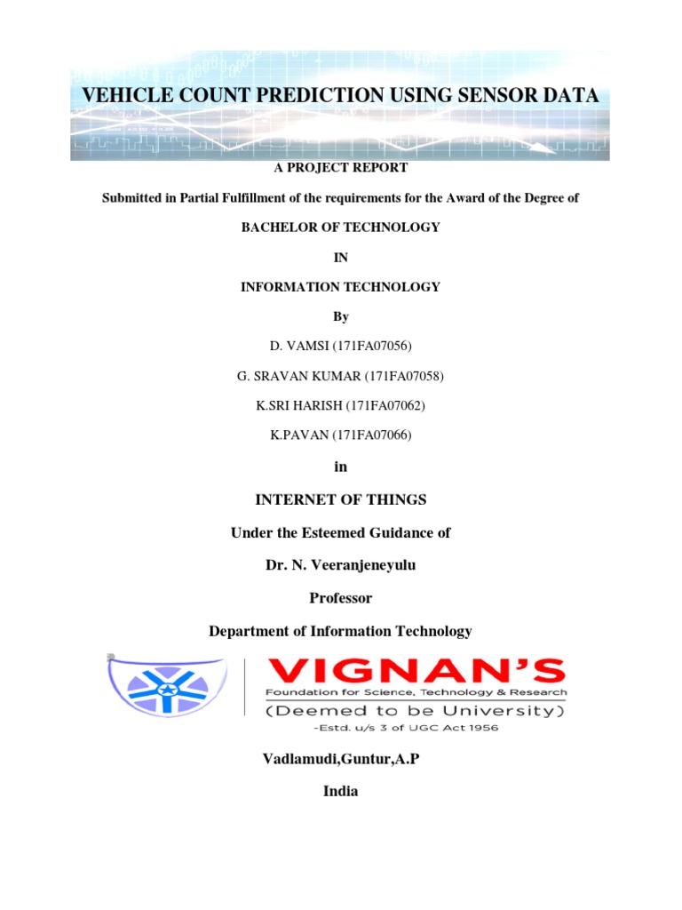 Vehicle Count Prediction Report | PDF | Dependent And Independent ...