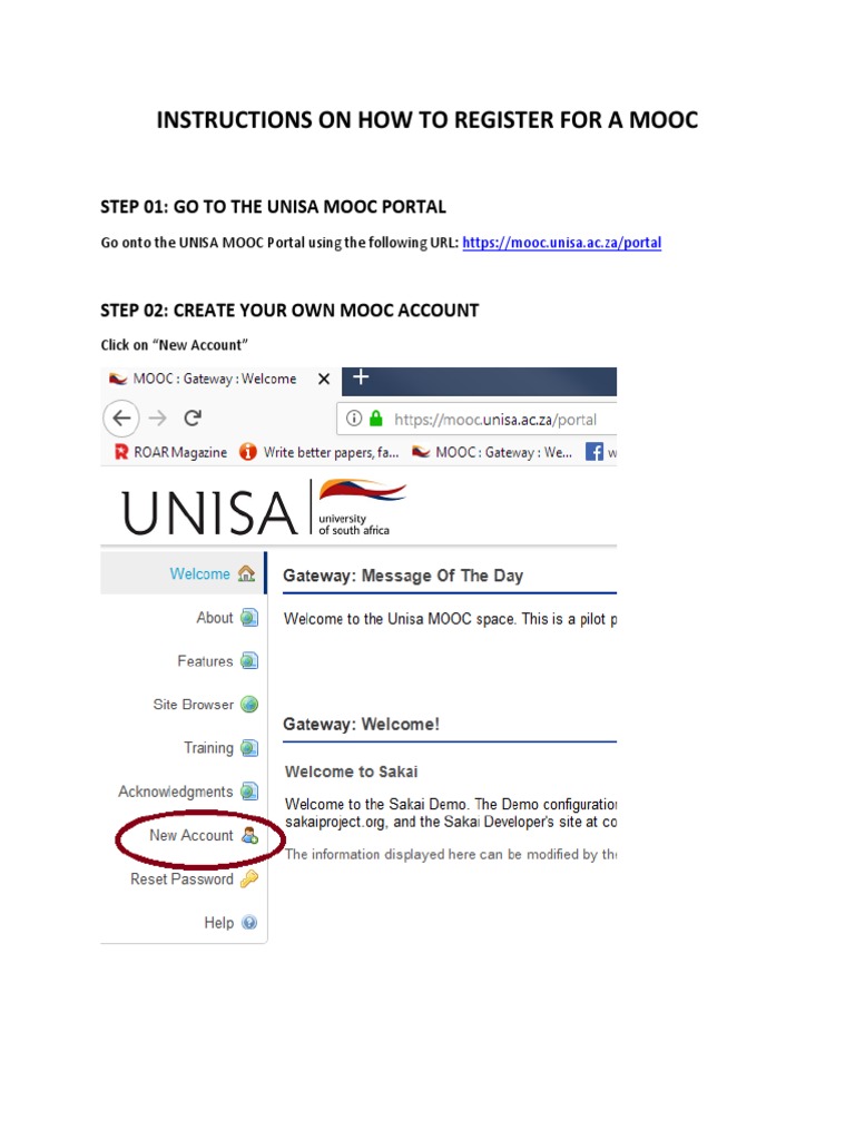 Instructions On How To Register For A Mooc | PDF