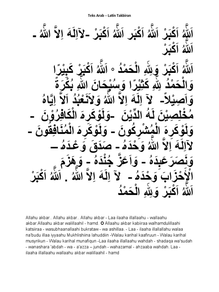 Teks Takbiran | PDF