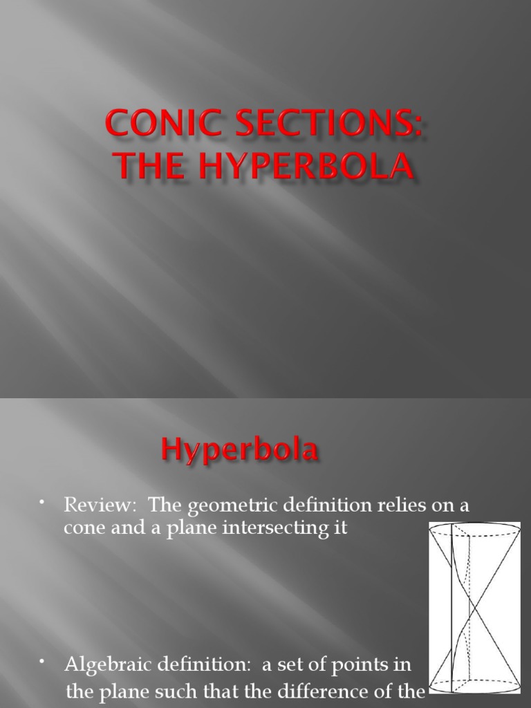 Hyperbola Definitions and Graphing Guide | PDF | Asymptote | Ellipse