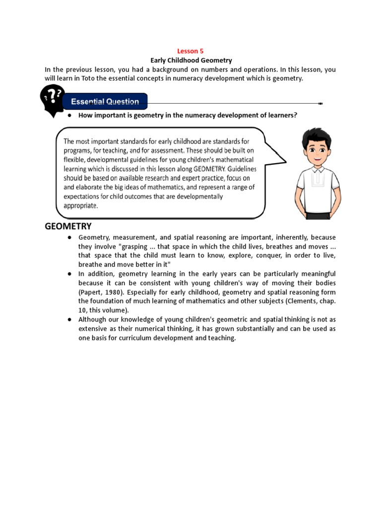 Early Childhood Geometry | PDF | Shape | Geometry