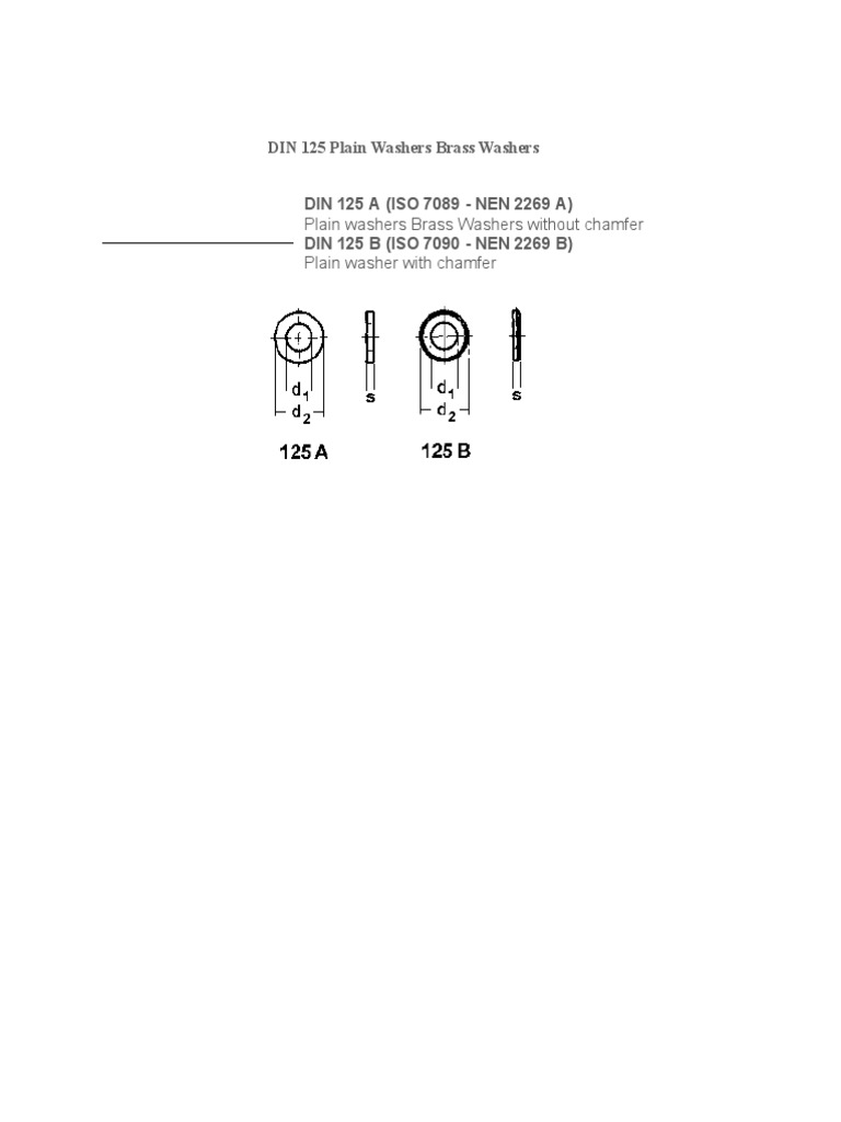 DIN 125 Plain Washers Brass Washers | PDF