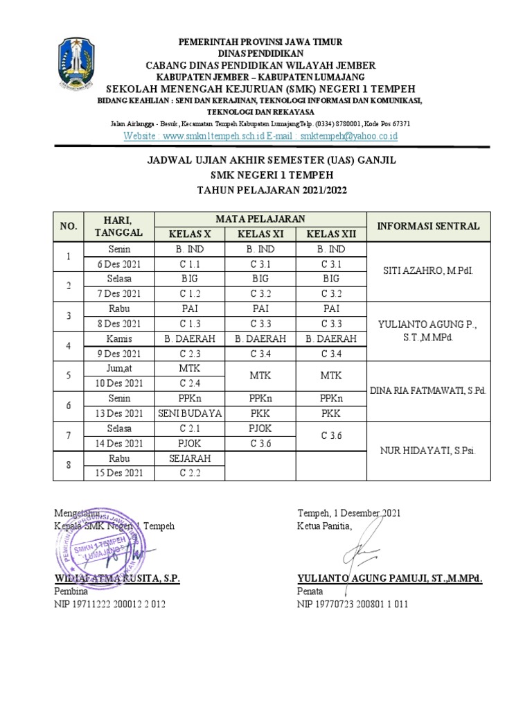 Jadwal 1 | PDF