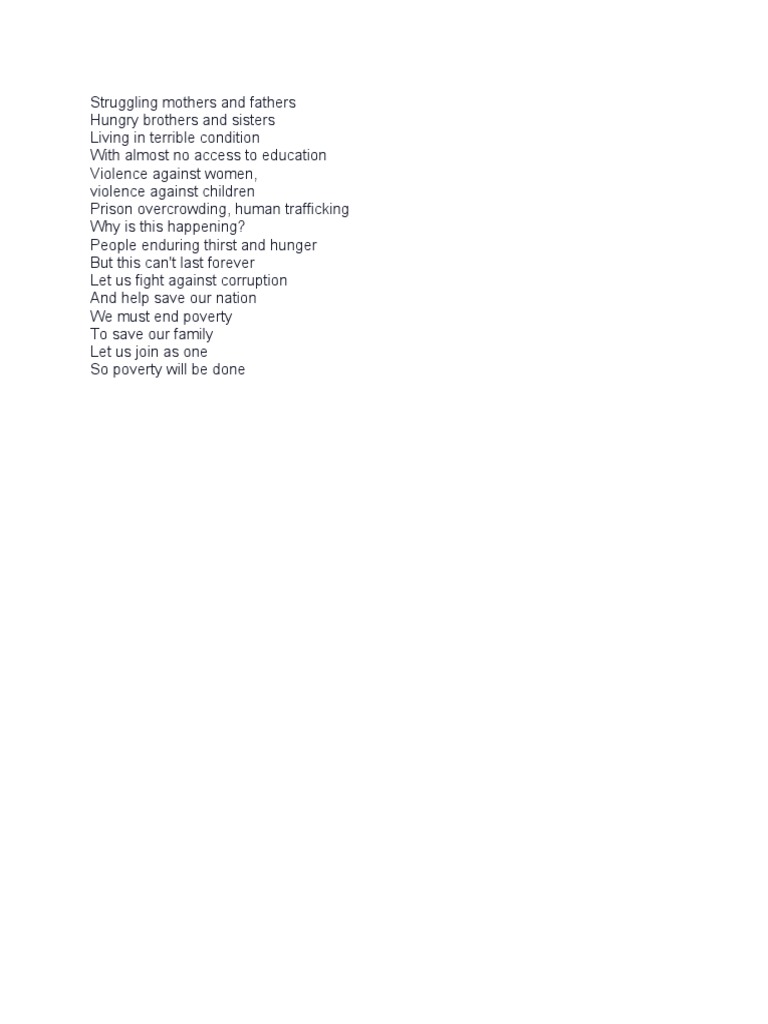 Poem About Poverty | PDF