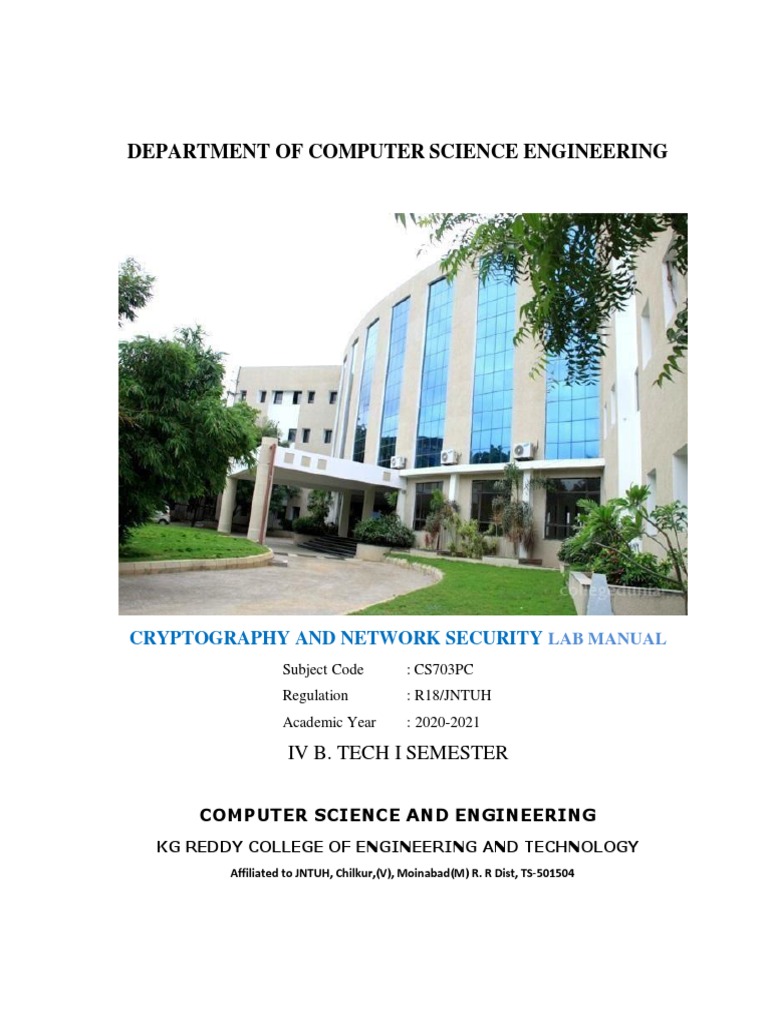 CNS Lab Manual | PDF | Engineering | Encryption CNS Lab Manual | PDF | Engineering | Encryption