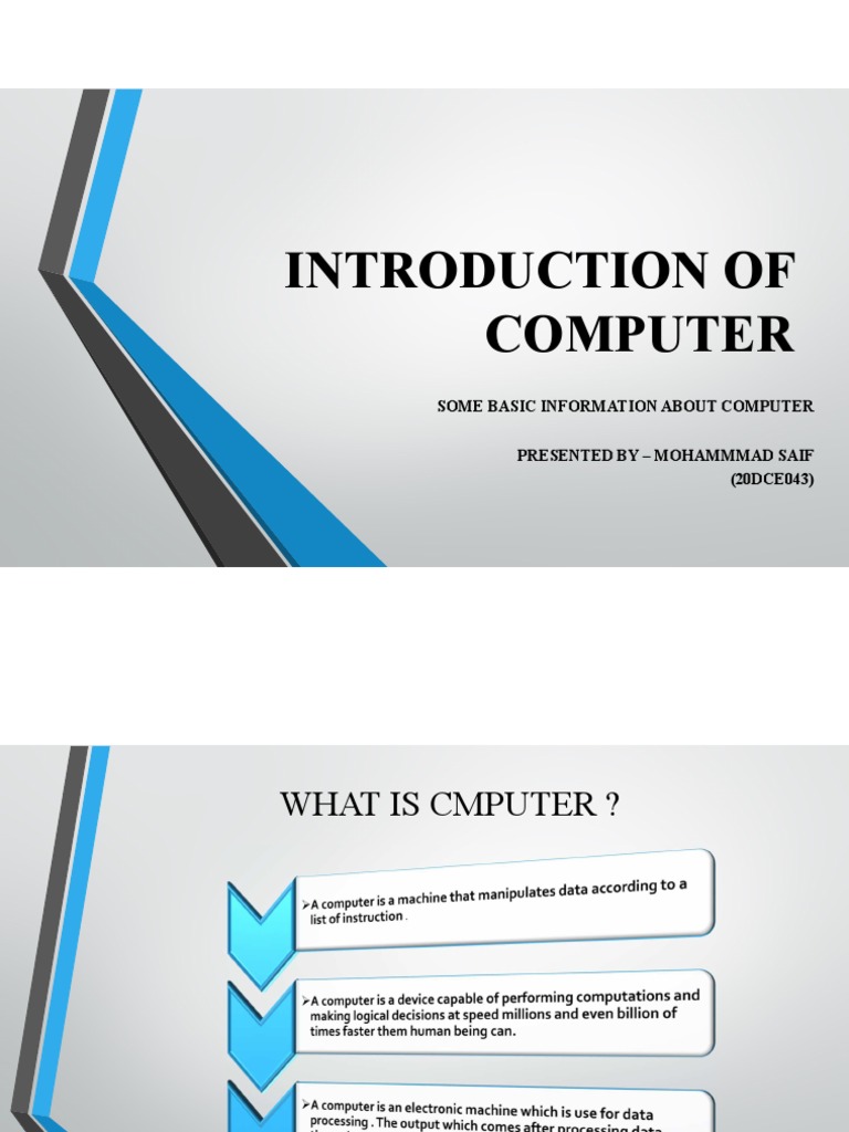Mohammad Saif (20dce043) Presentation | PDF | Computer Hardware ...