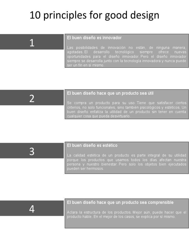 10 Principles For Good Design | PDF | Diseño