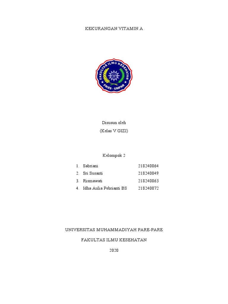 Makalah Kekurangan Vitamin A | PDF