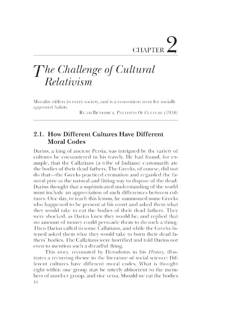 The Challenge Of Cultural Relativism By James Rachels Pdf