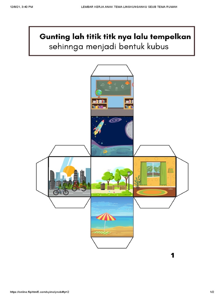 Lembar Kerja Anak Tema Lingkunganku Seub Tema Rumah | PDF