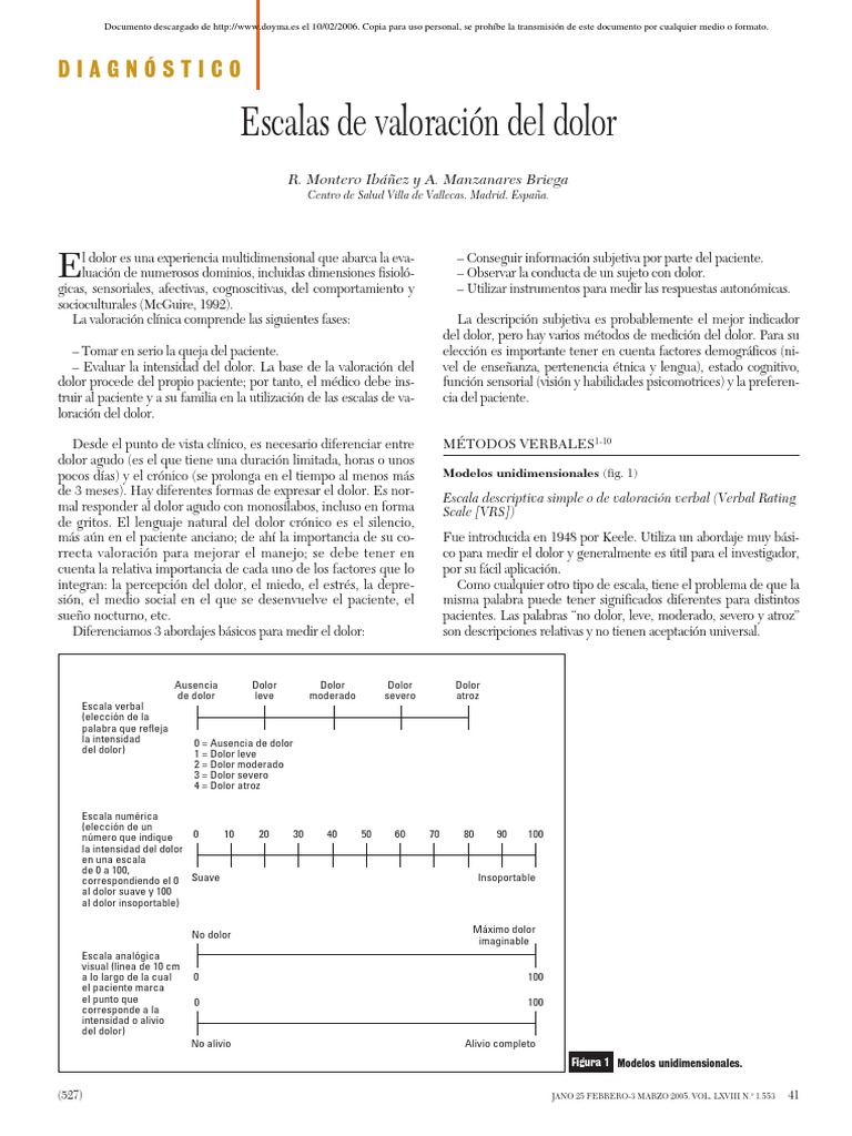 Escalas de Valoracion de Dolor | PDF | Dolor | Color