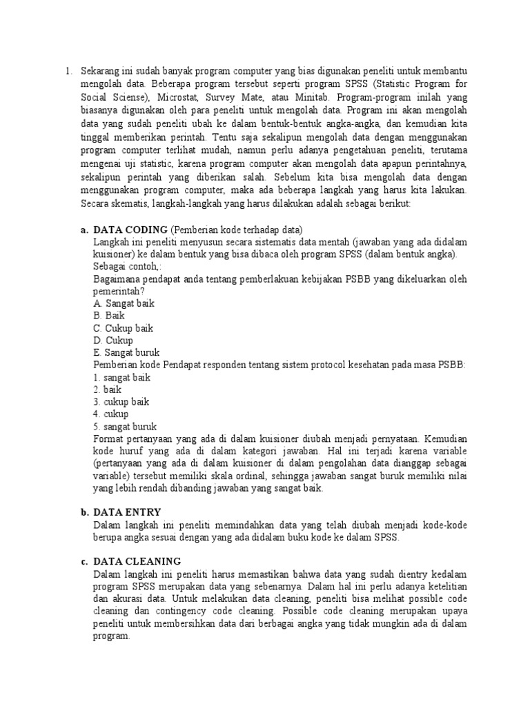 MENGOLAH DATA DENGAN PROGRAM KOMPUTER | PDF