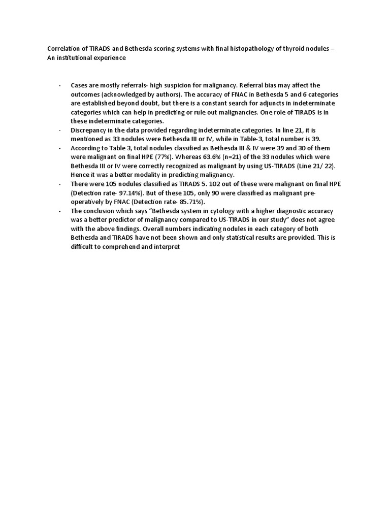 Correlation of TIRADS and Bethesda Scoring Systems With Final ...