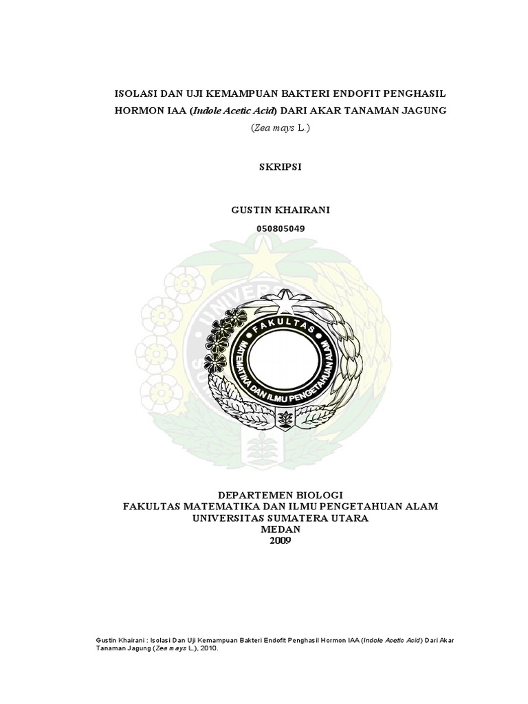 Isolasi Dan Uji Kemampuan Bakteri Endofit Penghasil Hormon Iaa Indole ...