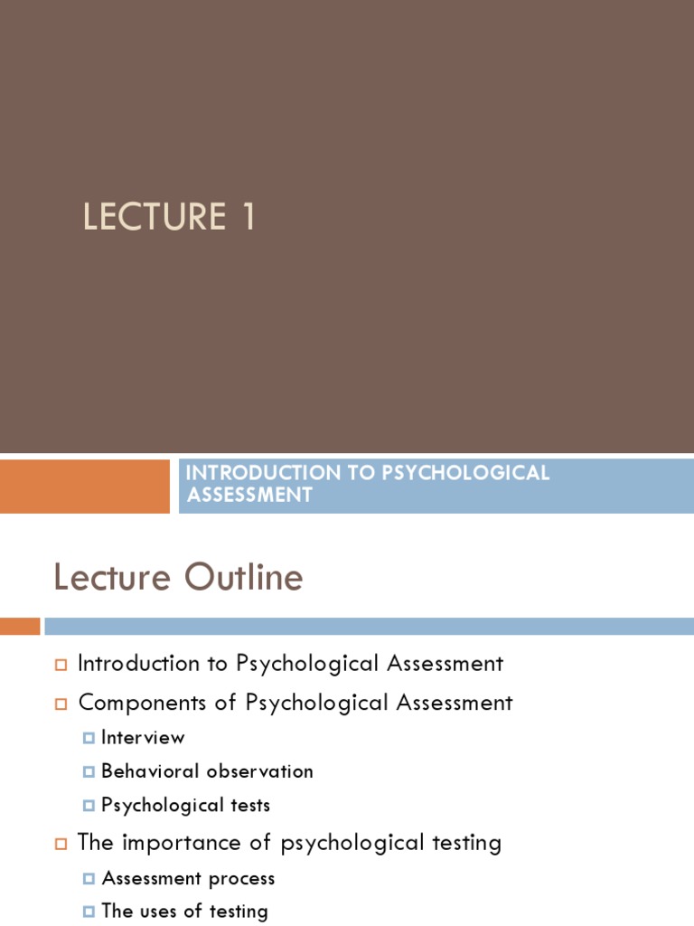 Introduction to Psychological Assessment | PDF | Validity (Statistics ...