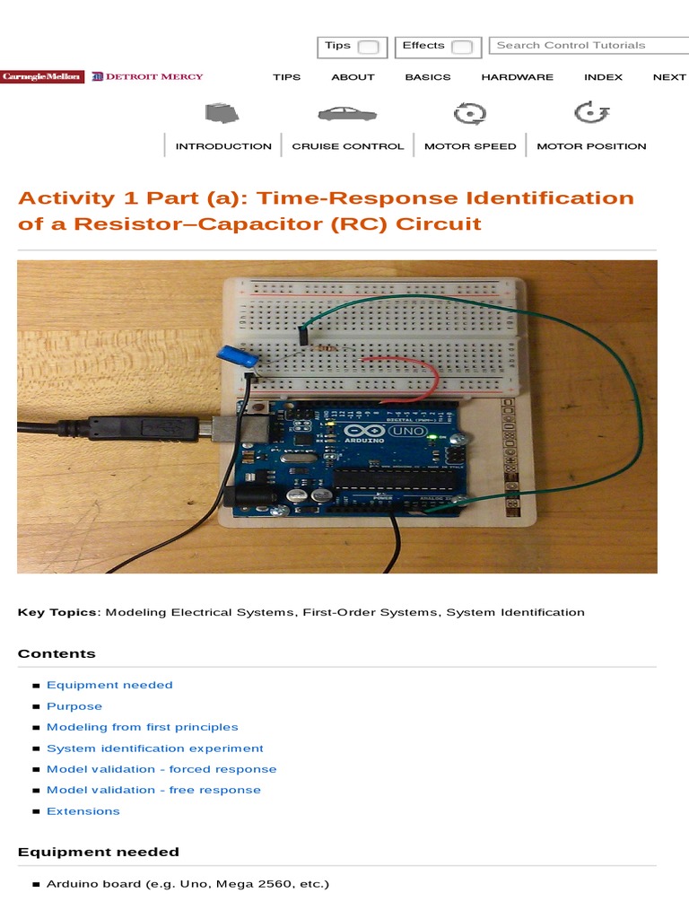 Activity 1 Part (A) : Time-Response Identification of A Resistor ...
