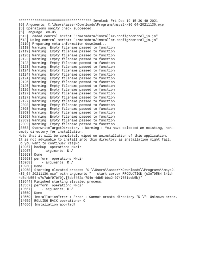 Installation Log | PDF