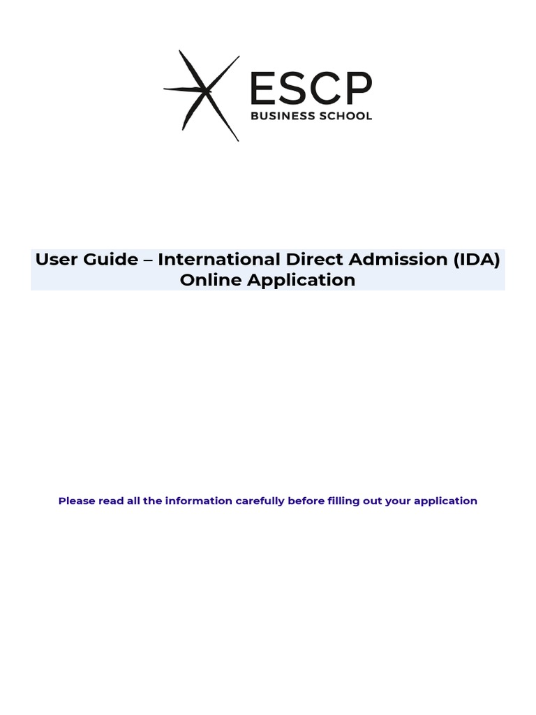 User Guide - International Direct Admission (IDA) Online Application ...