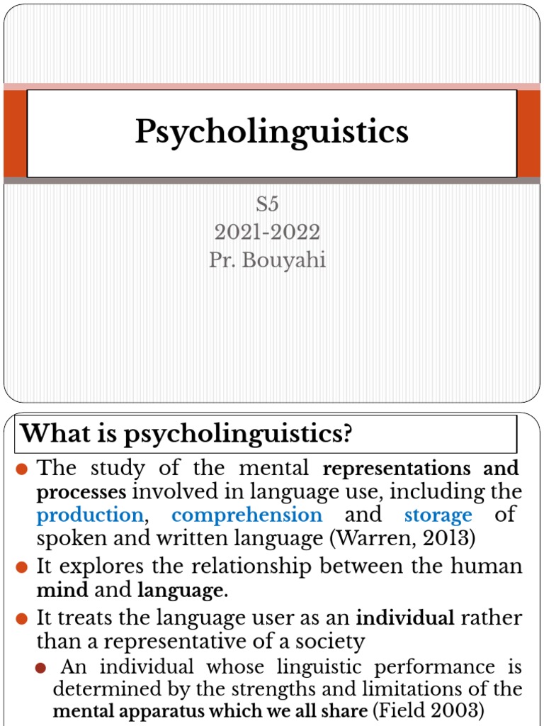Introduction To Psycholinguistics | PDF | Linguistics | Speech