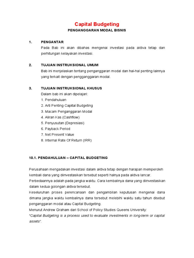 Materi 9 Penganggaran Modal | PDF