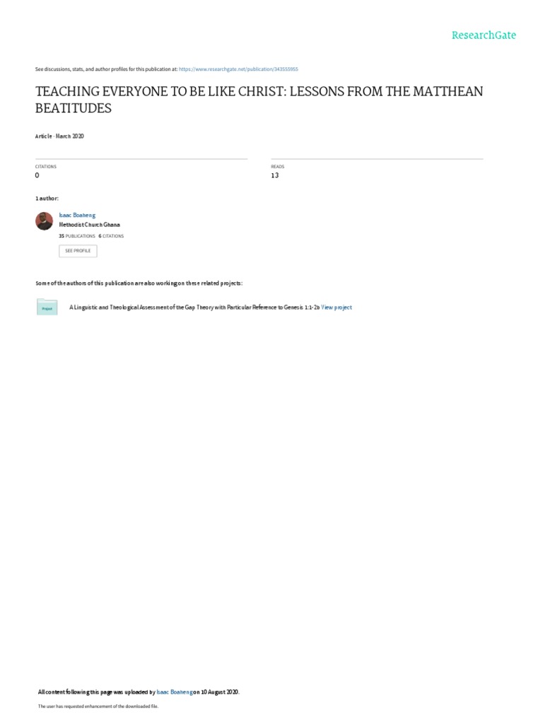 Lessons From The Matthean Beatitudes | PDF | Disciple (Christianity ...