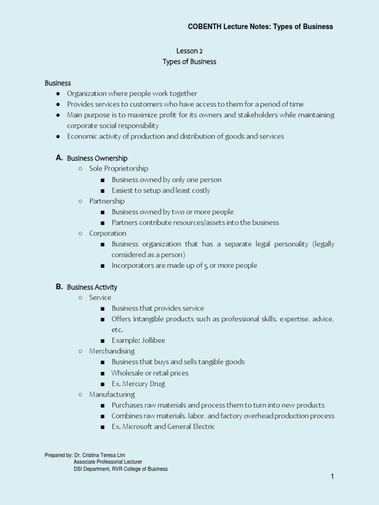 Types of Business Ownership Explained | PDF | Business | Taxes