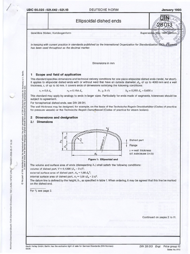 DIN 28013 Elliptical-Heads | PDF