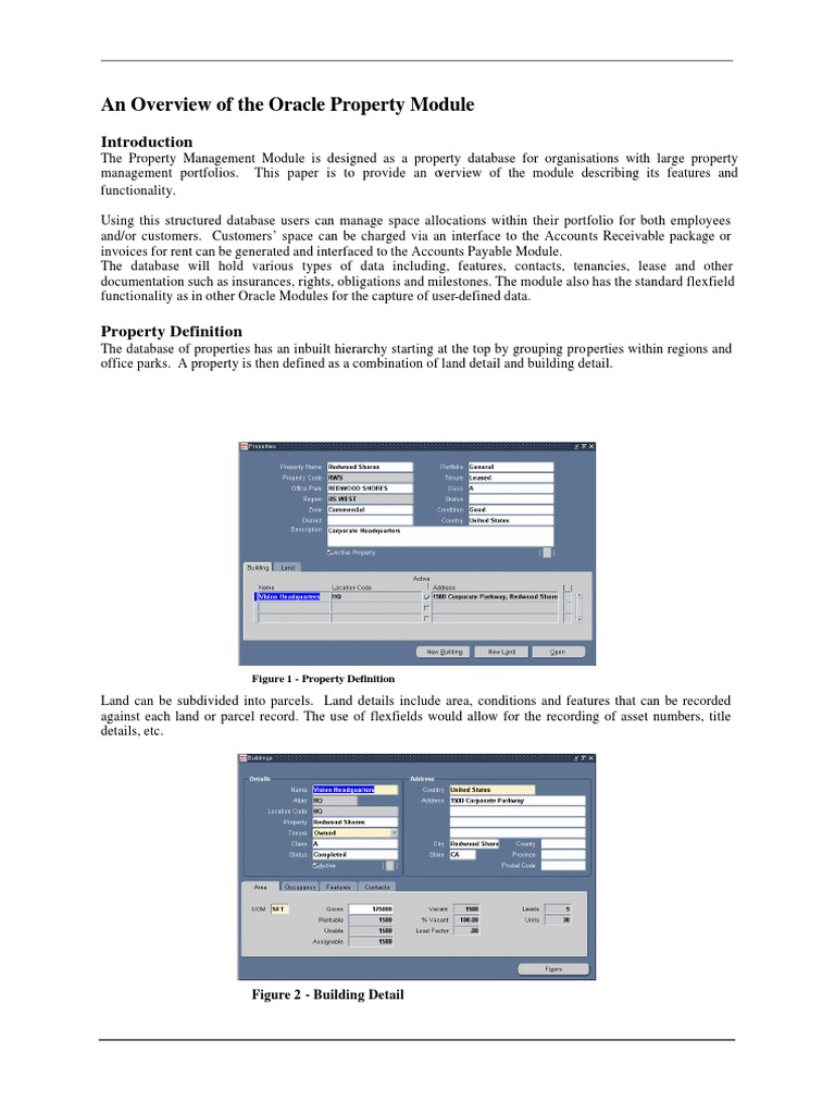 Overview of Oracle Property Management Module | PDF | Accounts Payable ...