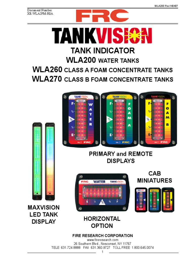 FRC Tank Vision Tank Indicator WLA2000 Water Tanks | PDF | Electrical ...