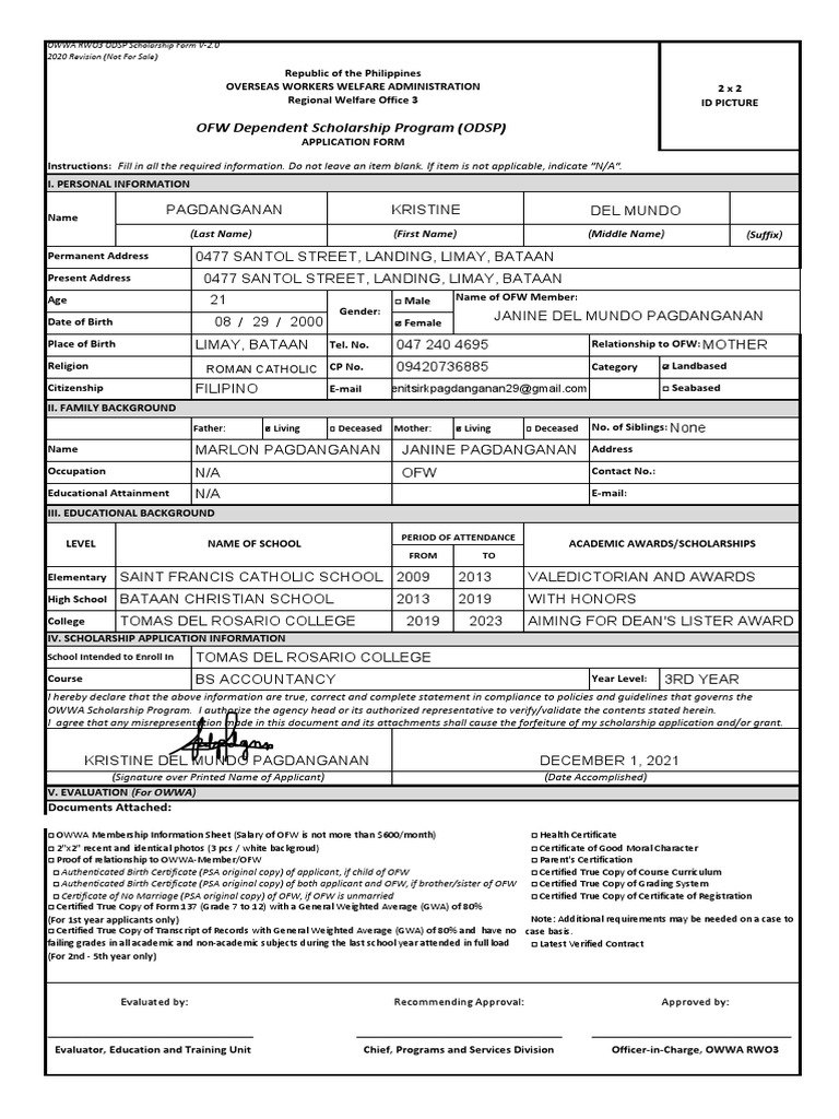 Odsp Application Form Full | PDF | Birth Certificate