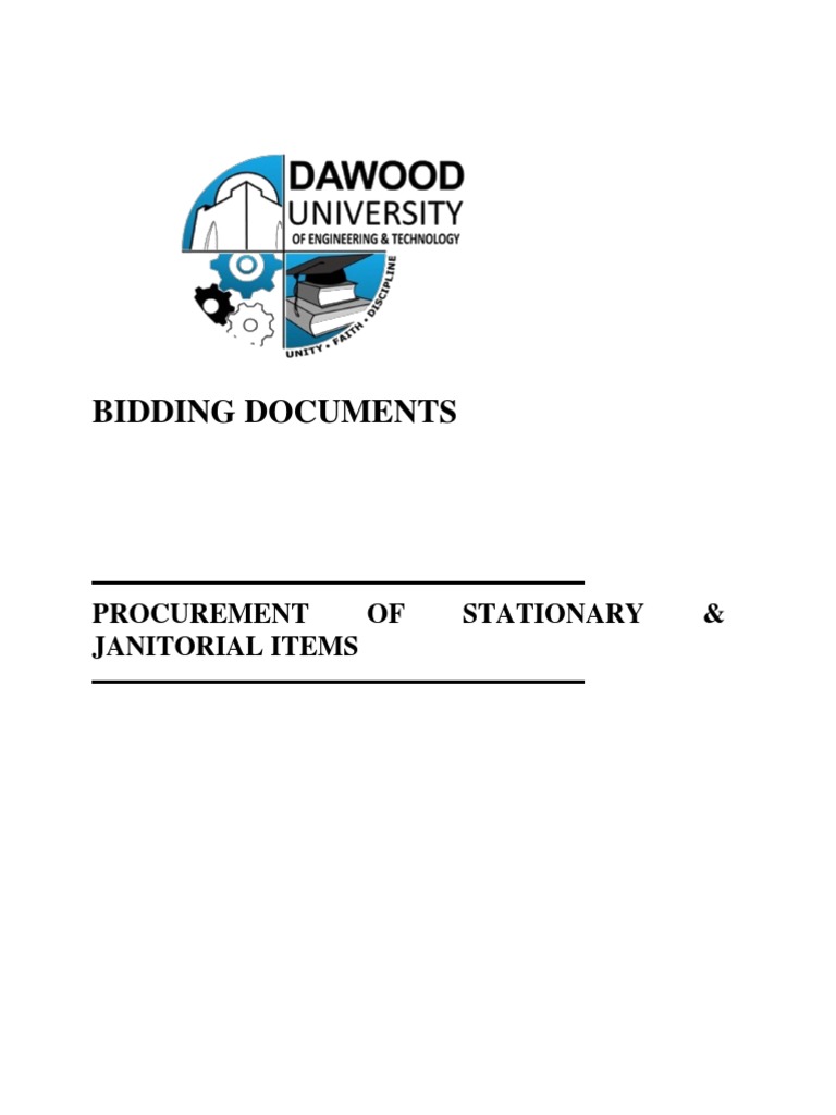 Bidding Documents: Procurement OF Stationary & Janitorial Items | Download Free PDF | Guarantee ...