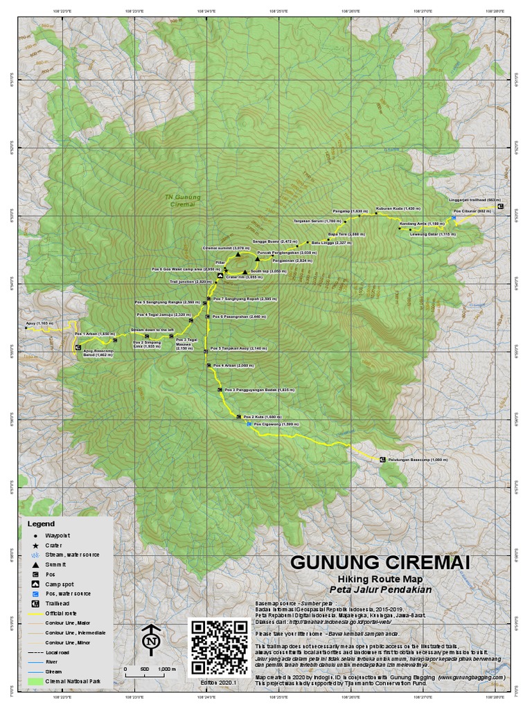 Peta-Jalur-Pendakian-Gunung-Ciremai 2020 | PDF | Cartography