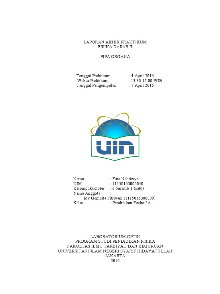 Laporan Praktikum Pipa Organa) | PDF