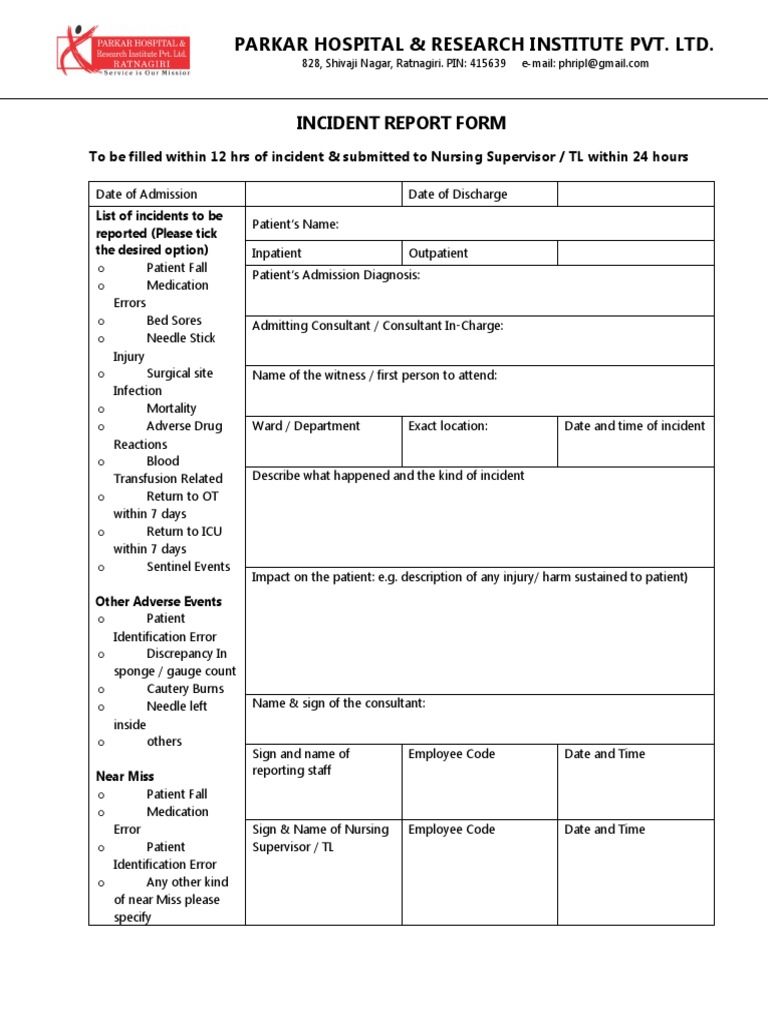 Incident Report Form | PDF