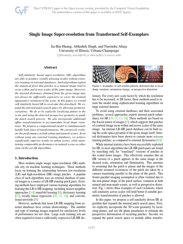 Huang Single Image Super-Resolution 2015 CVPR Paper | PDF | Matrix ...