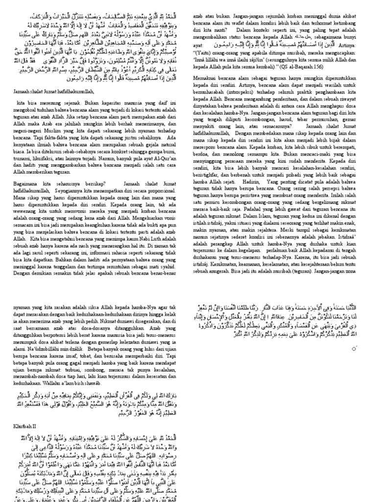Khutbah Jumat - Bencana 2 | PDF