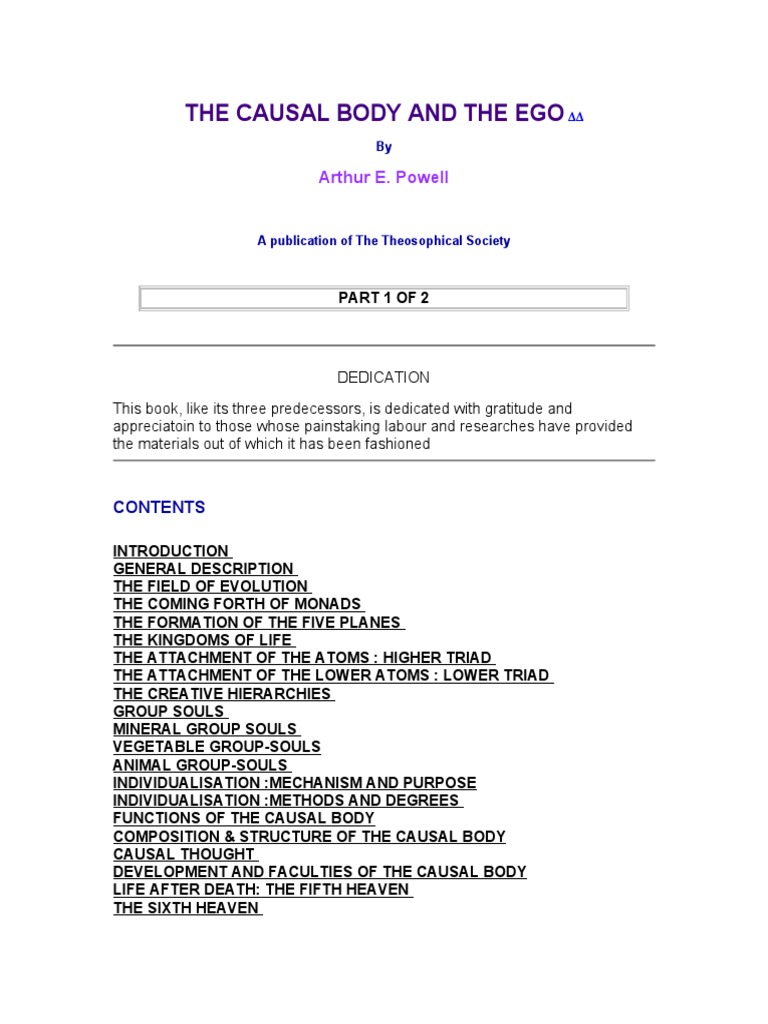 Arthur E. Powell 4. The Causal Body Arthur E Powell | PDF | Plane ...