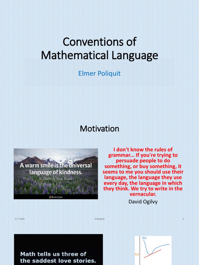 2.1 Conventions of Mathematical Language | PDF | Set (Mathematics ...
