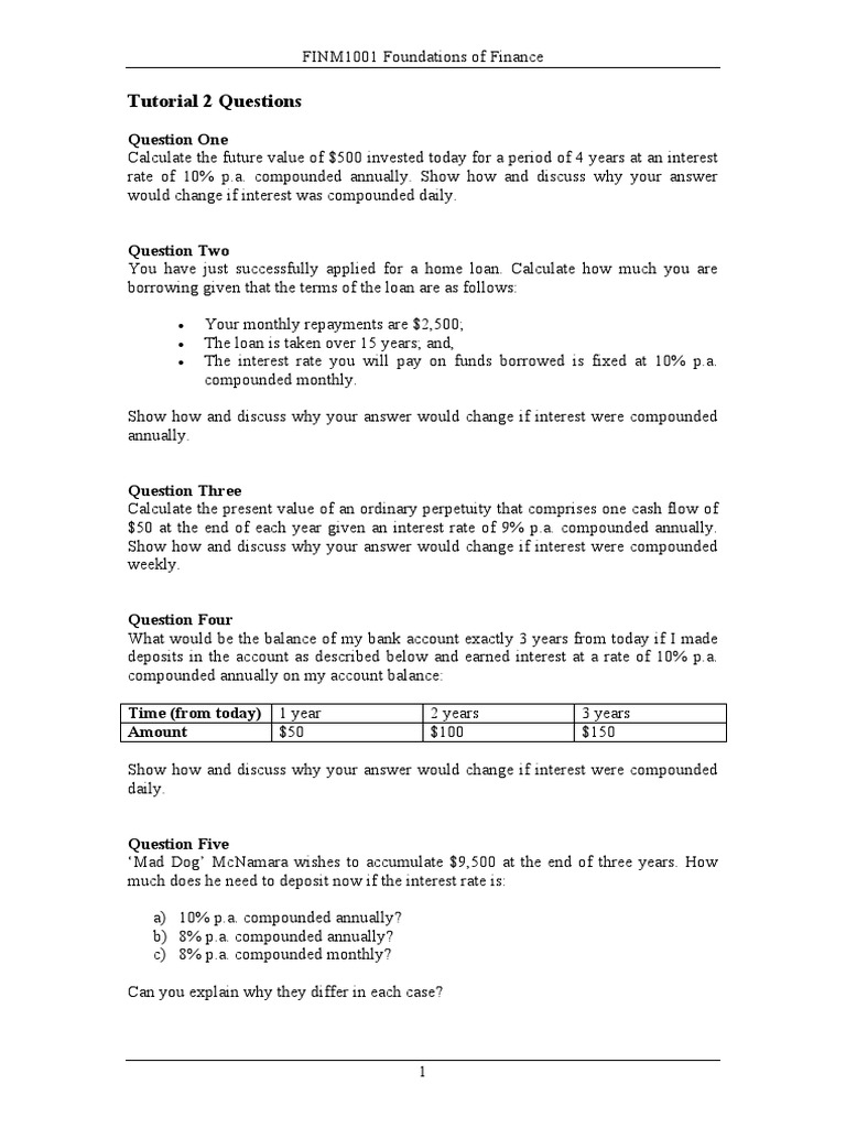 Finance Calculations and Concepts | PDF | Interest | Interest Rates