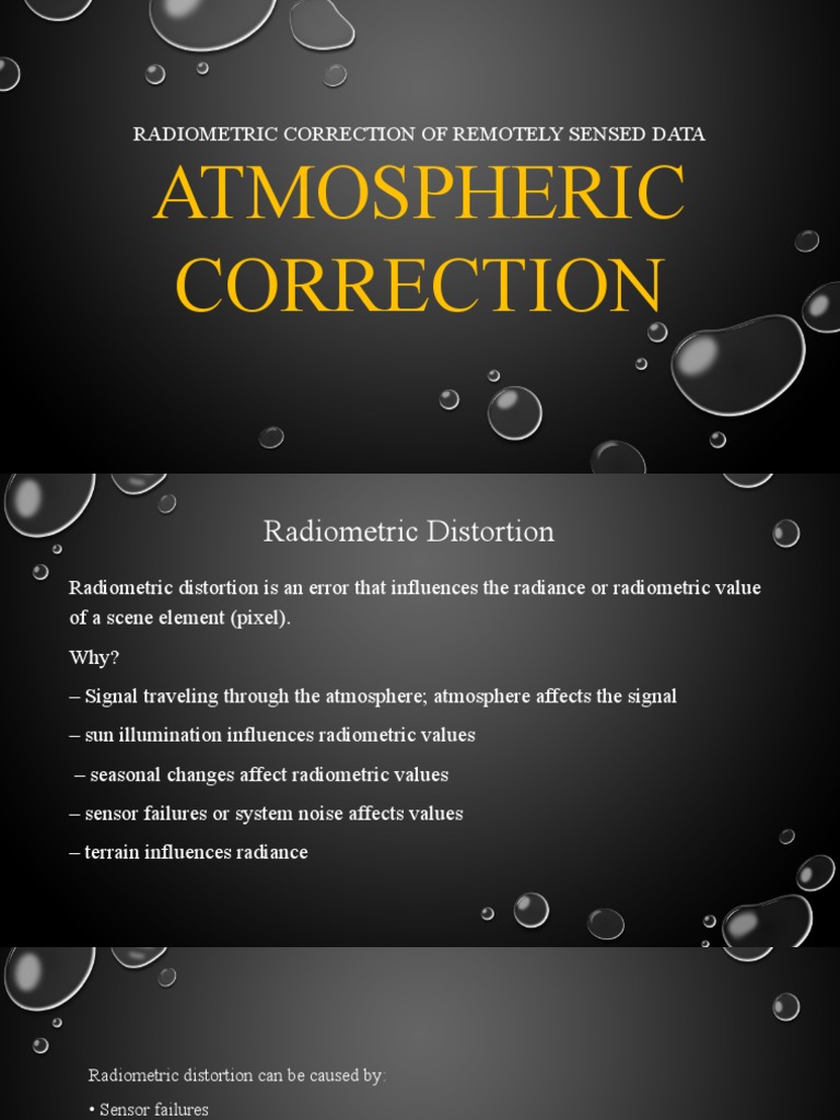 Atmospheric Correction Radiometric Correction Of Remotely Sensed Data Pdf Radiation
