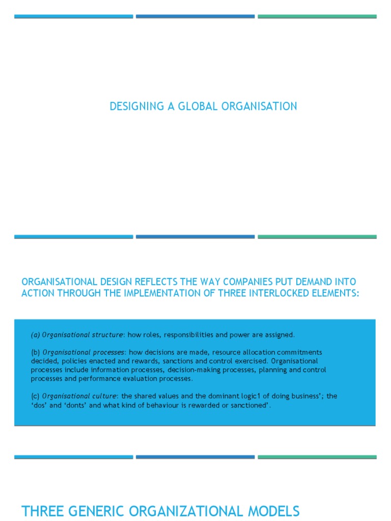 Global Organization Design Strategies | PDF | Business