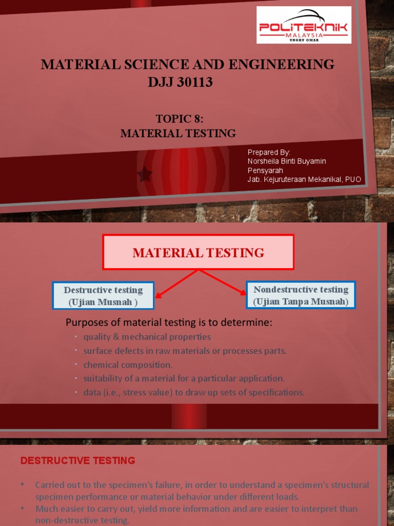 Material Testing Methods: A Guide to Destructive and Non-Destructive ...