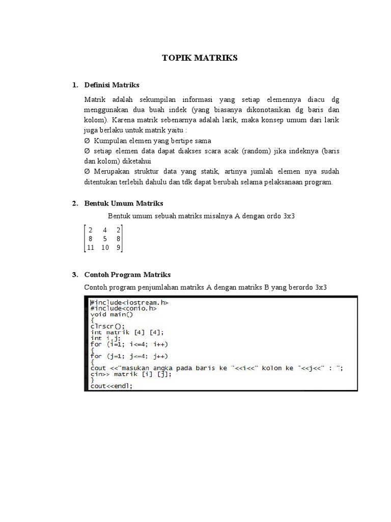 Contoh MATRIKS | PDF